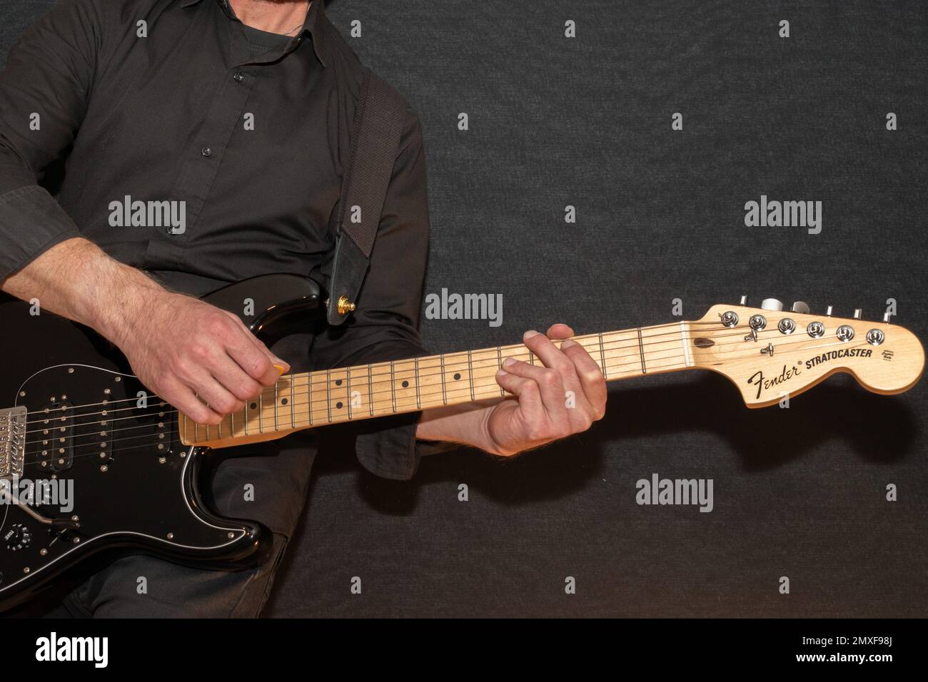 Vaduz, Liechtenstein, December 23, 2022 Artist is performing with a ...