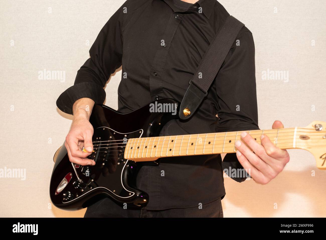 Vaduz, Liechtenstein, December 23, 2022 Artist is performing with a ...