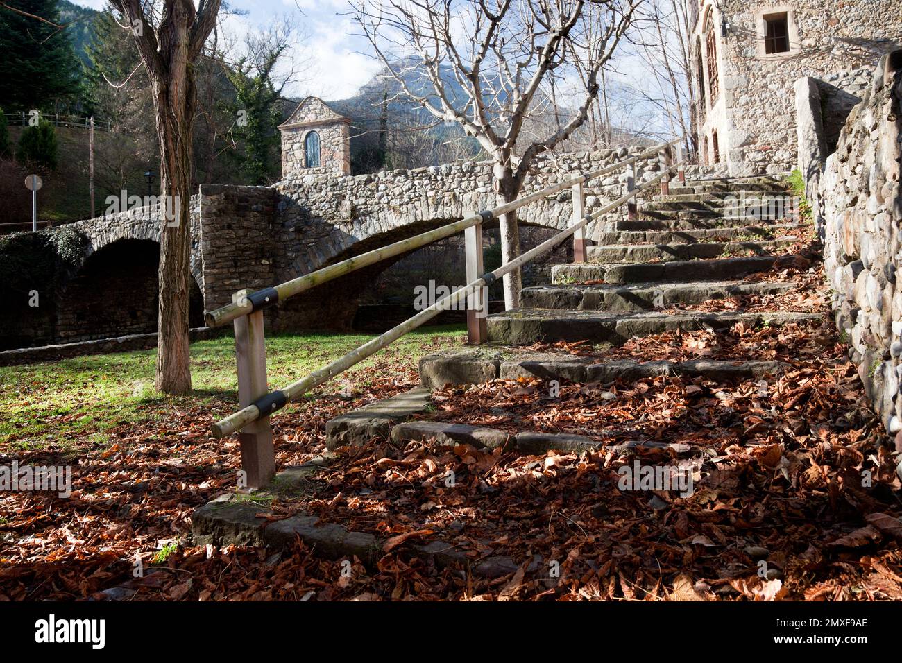 beautiful corner in medieval village Stock Photo - Alamy