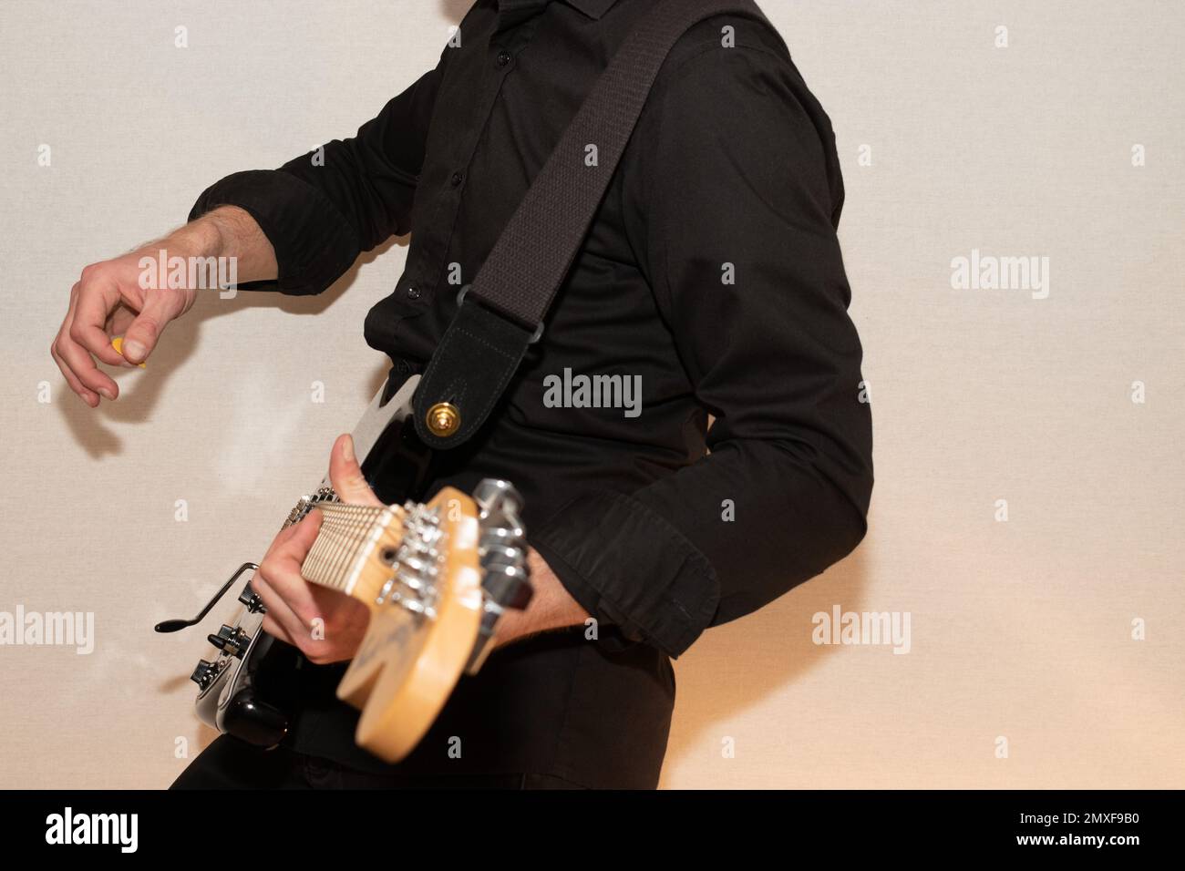 Vaduz, Liechtenstein, December 23, 2022 Artist is performing with a ...