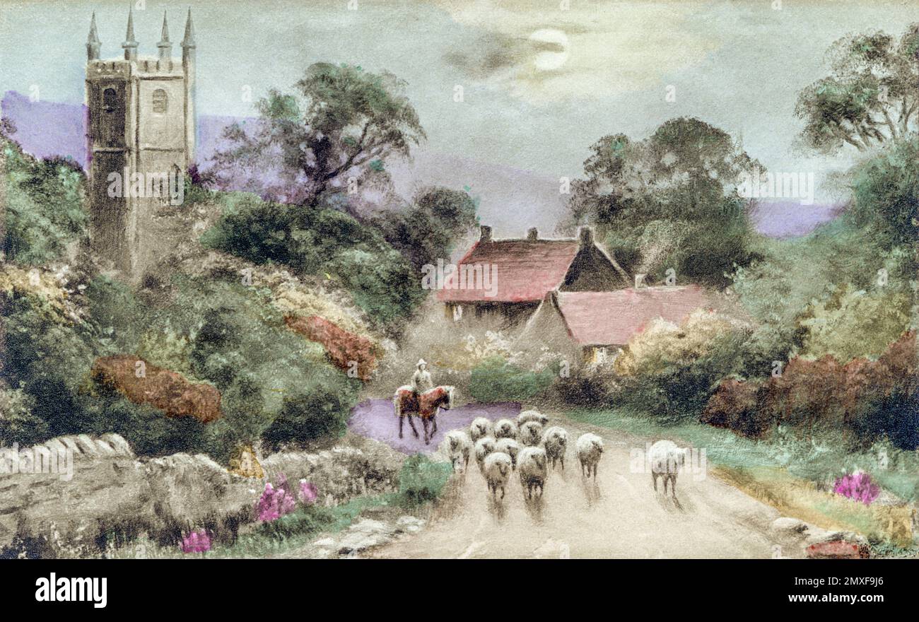 A coloured reproduction of Widdecombe in the Moor (Widecombe in the ...