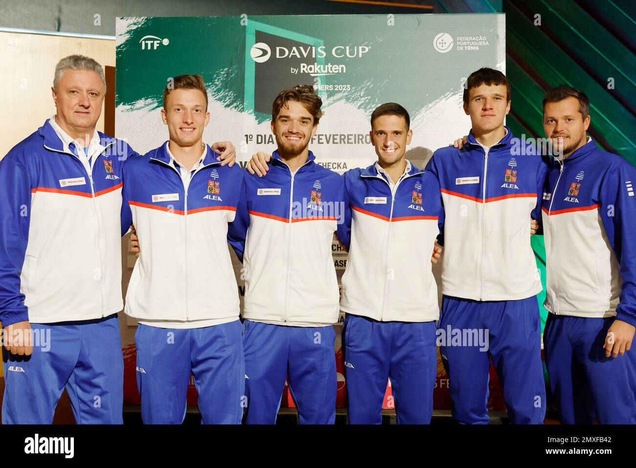 Non-playing captain Jaroslav Navratil and tennis players of Czech ...