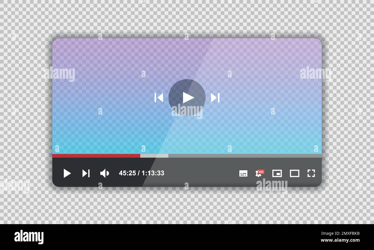Transparent multimedia frame template. Live broadcast window layout ...