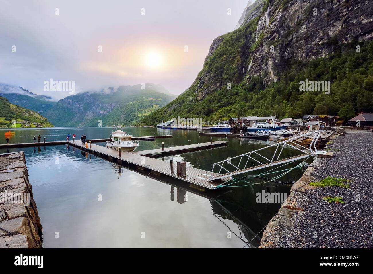 Norwegian Geiranger fjord (UNESCO World Heritage Site), with majestic ...