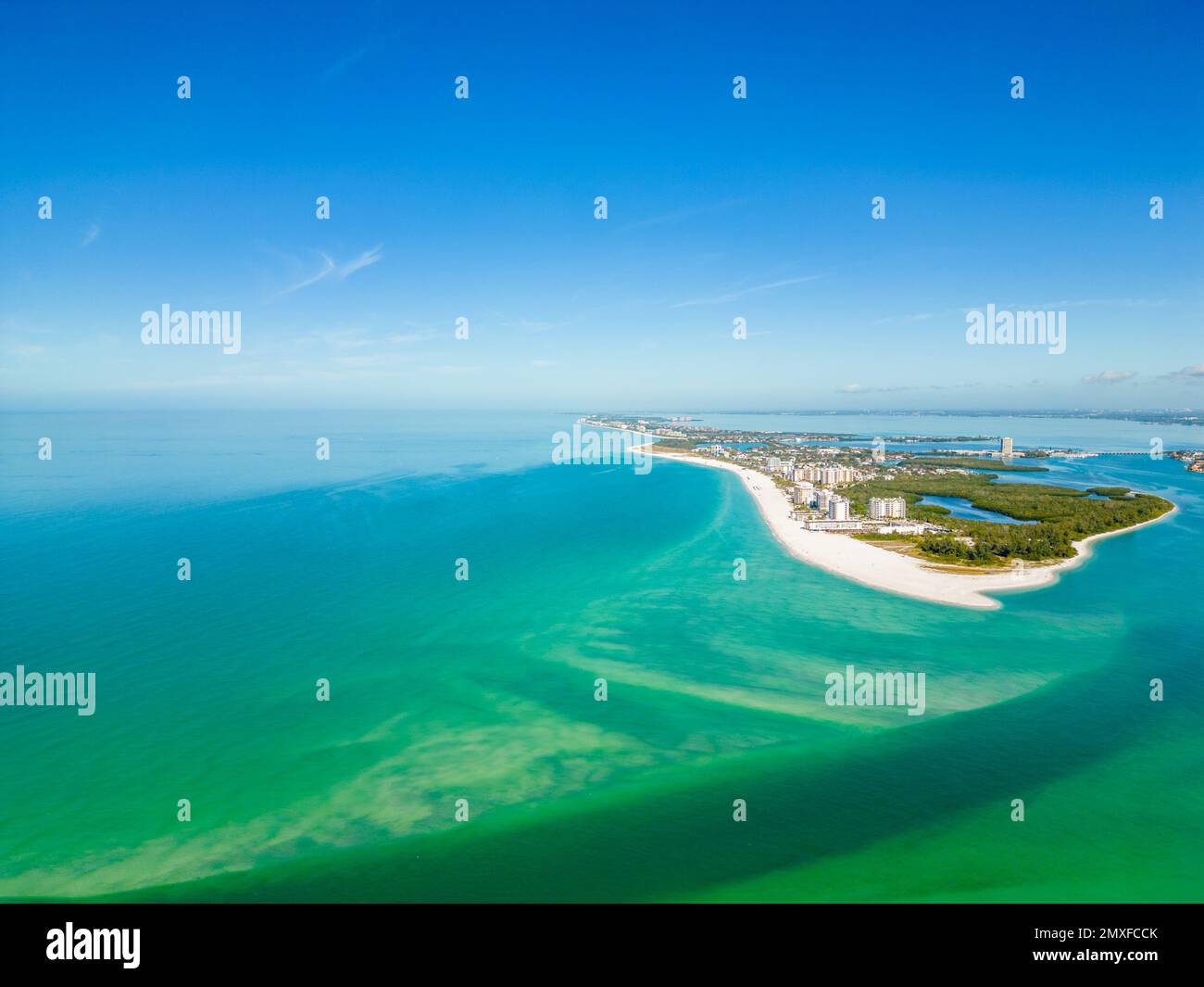 Aerial drone photo Lido Key Beach Florida USA Stock Photo - Alamy