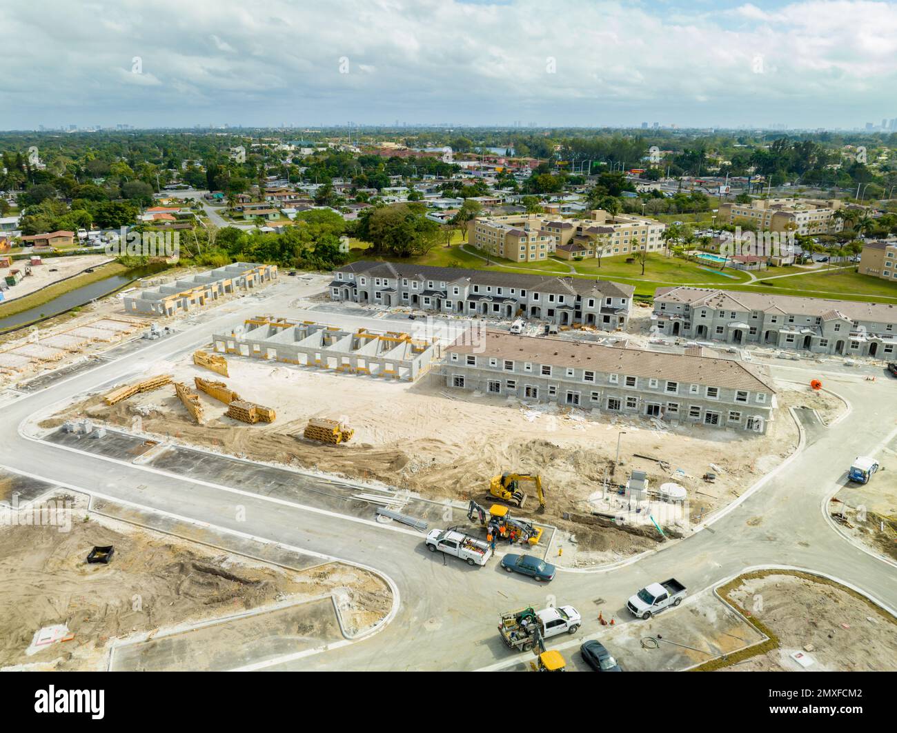Miami, FL, USA - January 28, 2023: Aerial photo Lennar at Westview development Miami FL Stock ...