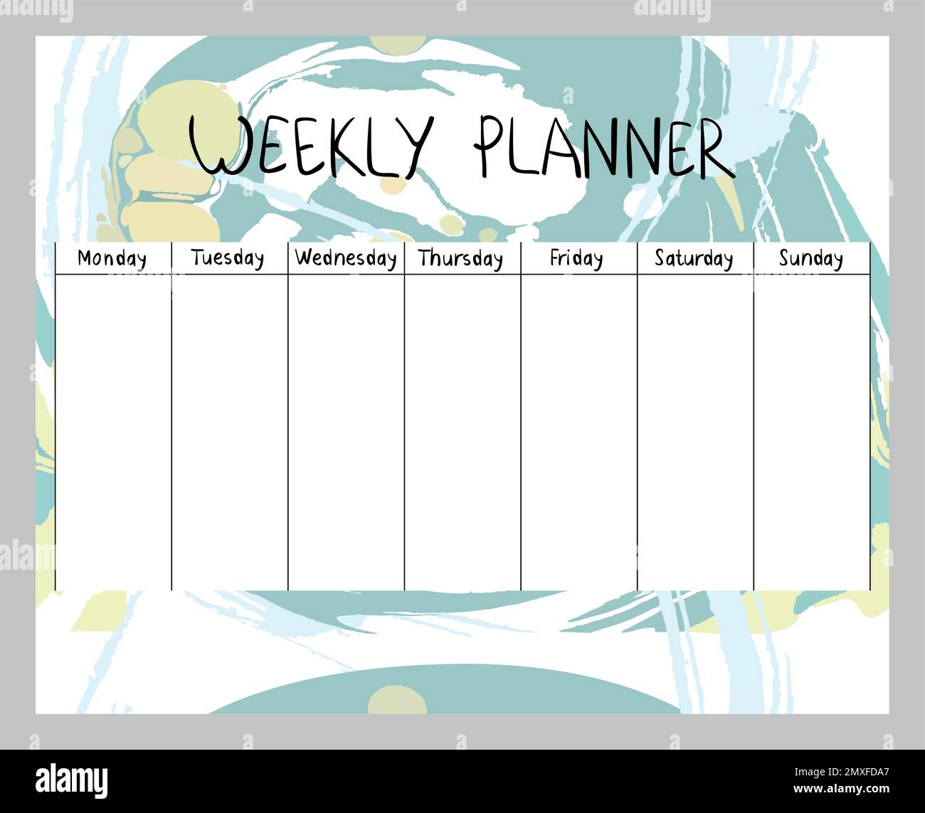 Abstract weekly planner Stock Vector Image & Art - Alamy