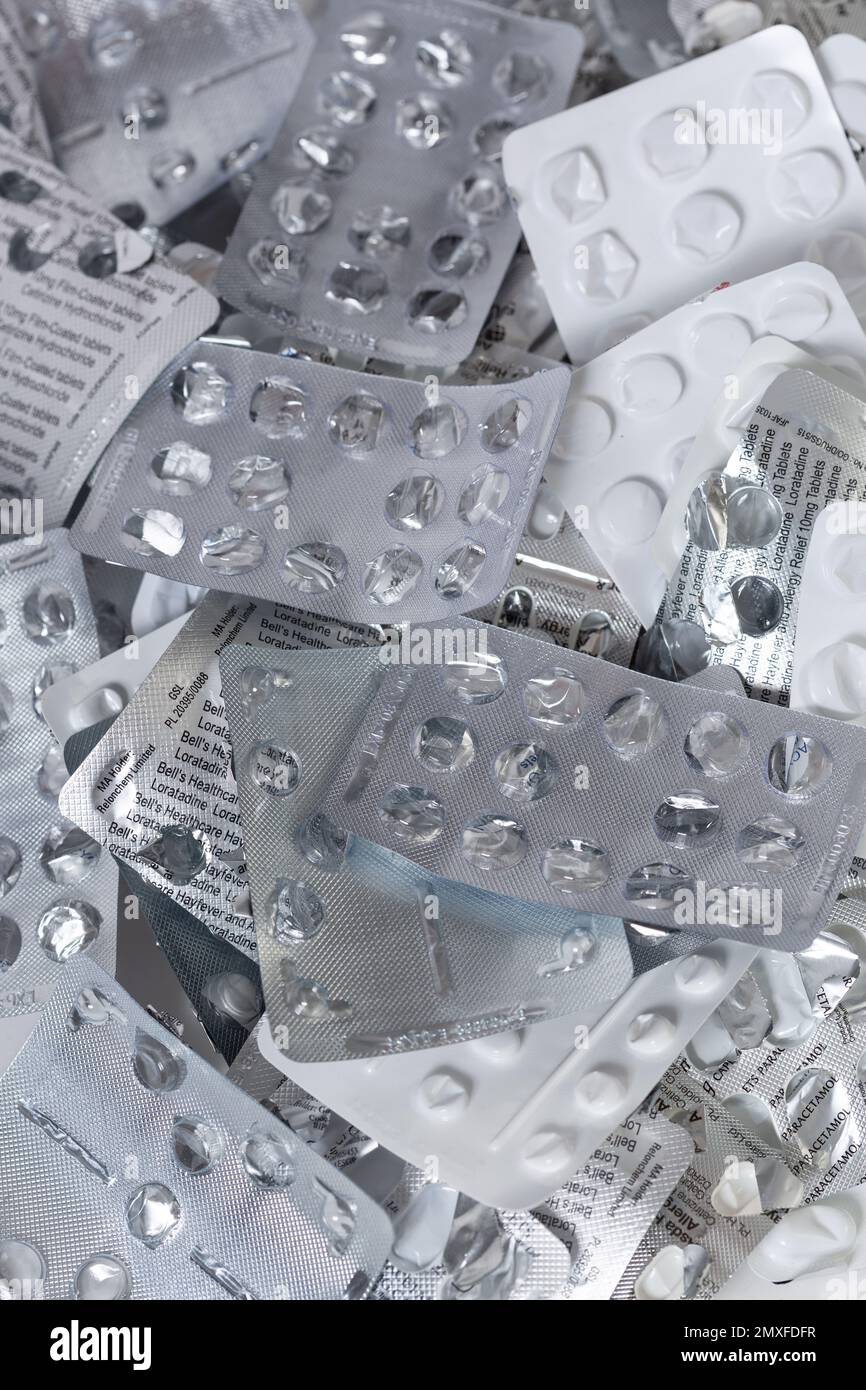Empty Pill Blister Packs Stock Photo - Alamy