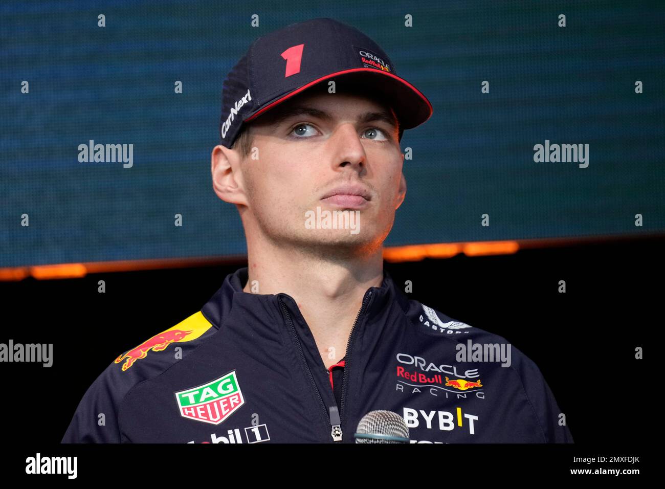 Red Bull Racing driver Max Verstappen participates in an Oracle Red ...