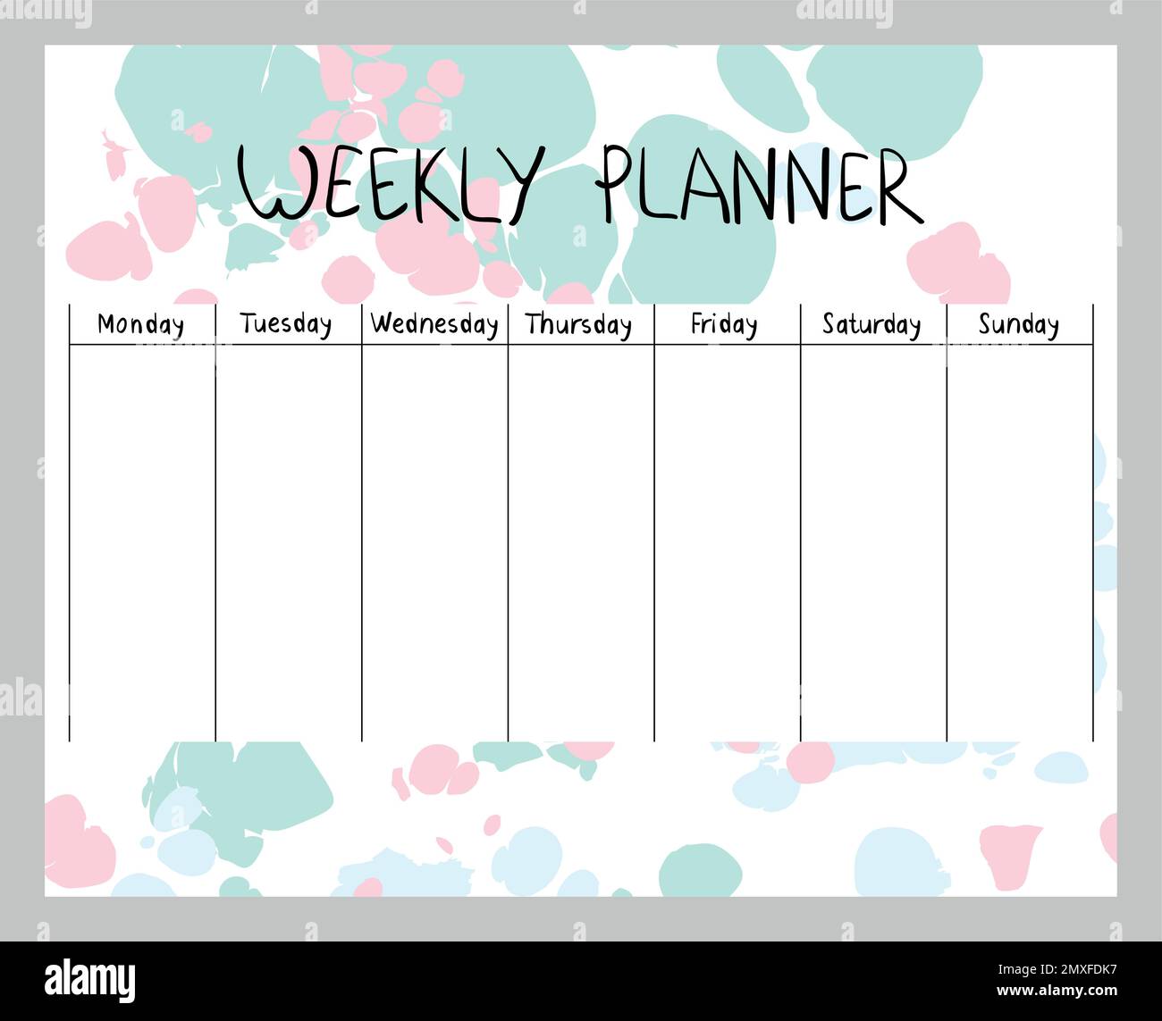 Abstract weekly planner Stock Vector Image & Art - Alamy