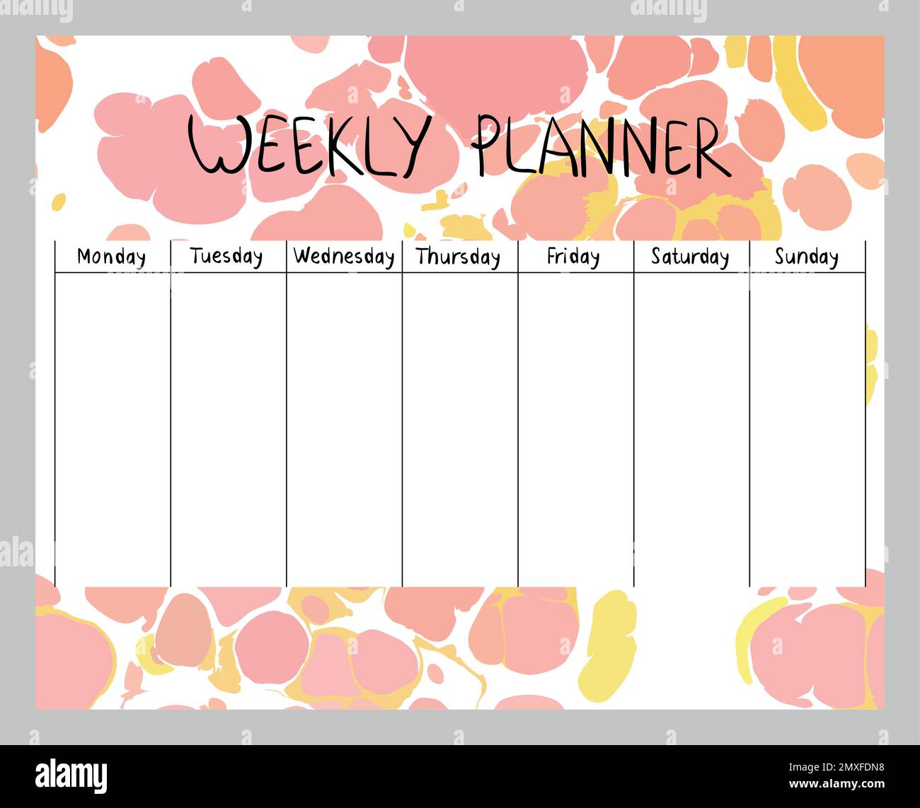 Abstract weekly planner Stock Vector Image & Art - Alamy