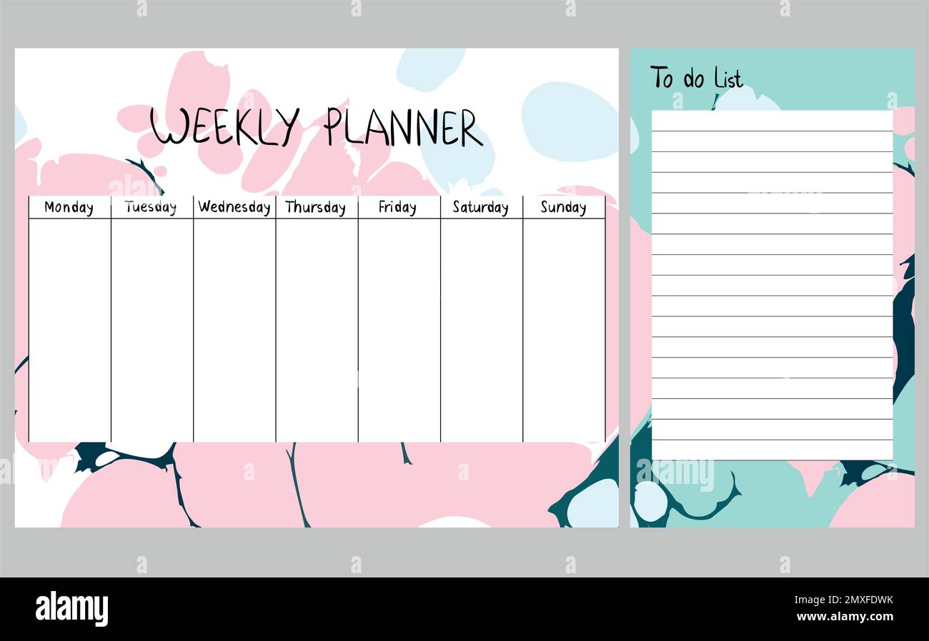 Abstract weekly planner Stock Vector Image & Art - Alamy