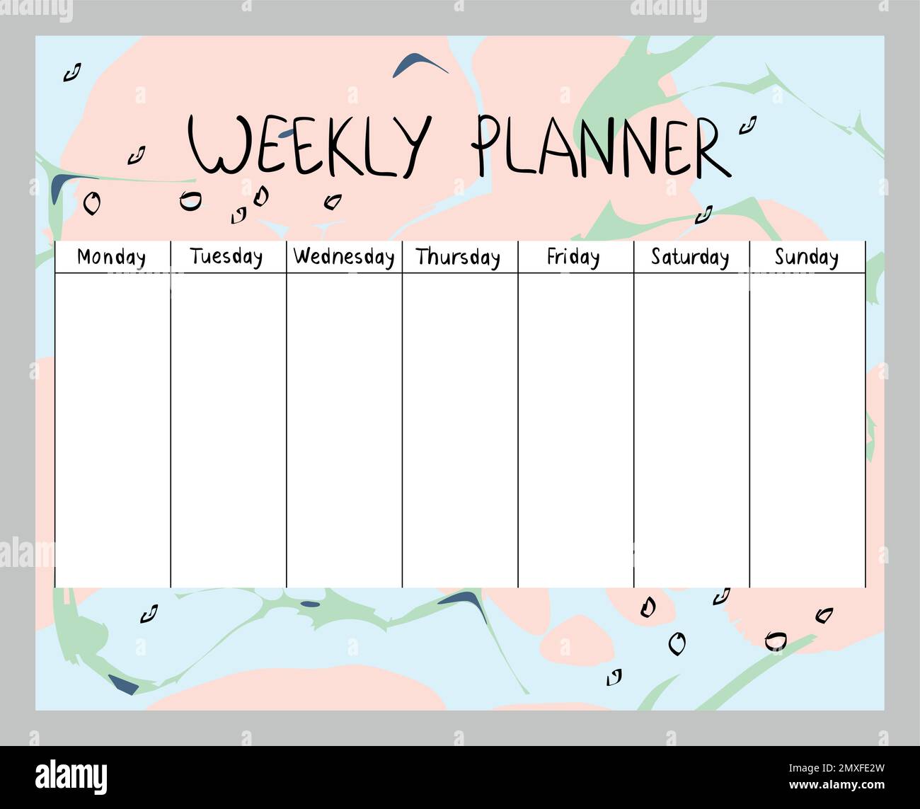 Abstract weekly planner Stock Vector Image & Art - Alamy