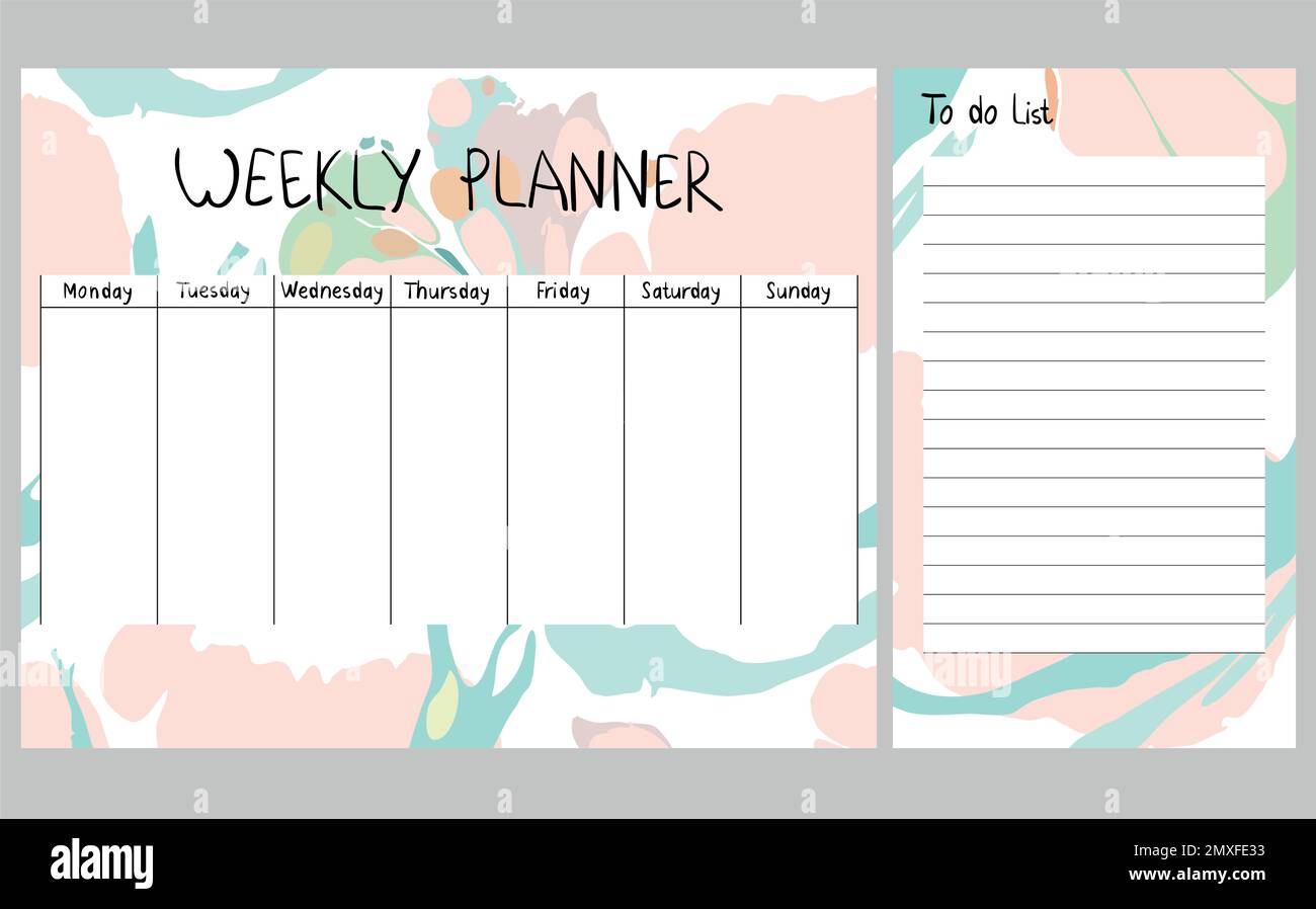 Abstract weekly planner Stock Vector Image & Art - Alamy