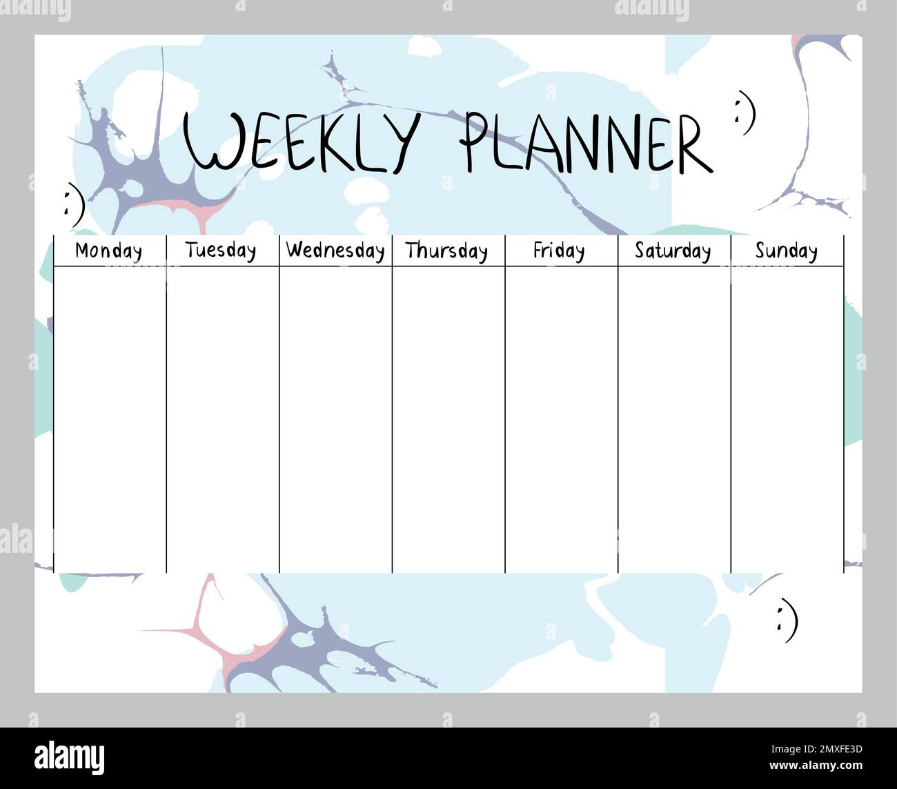 Abstract weekly planner Stock Vector Image & Art - Alamy