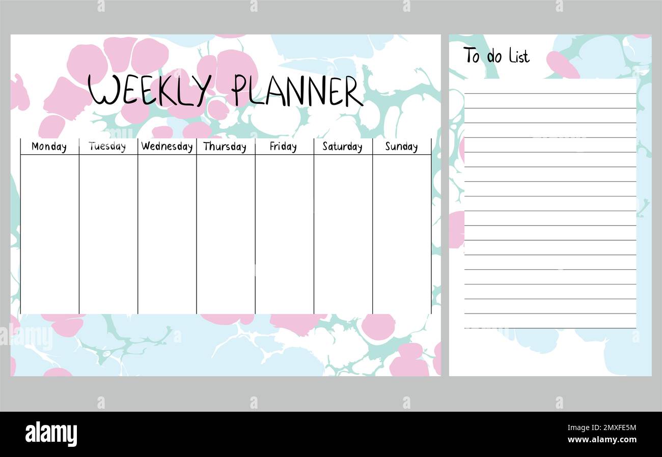 Abstract weekly planner Stock Vector Image & Art - Alamy