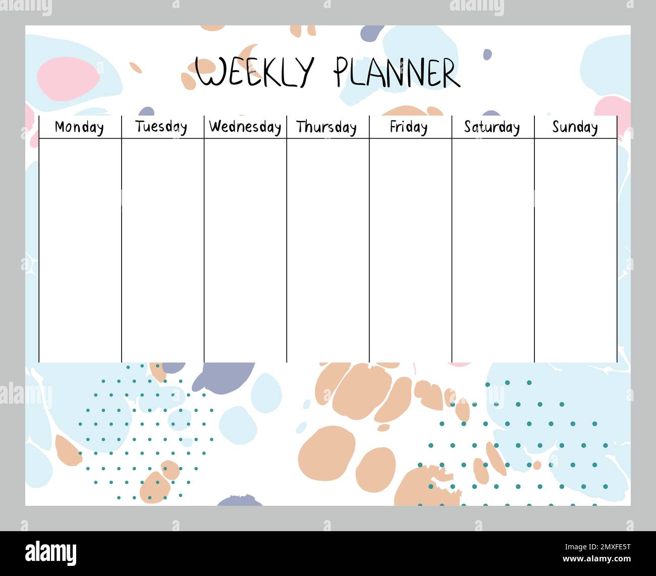 Abstract weekly planner Stock Vector Image & Art - Alamy