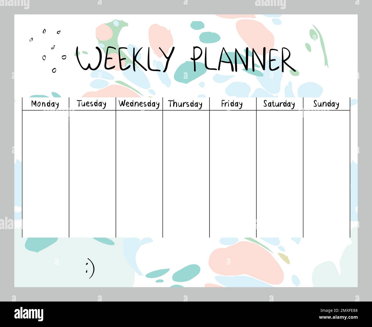 Abstract weekly planner Stock Vector Image & Art - Alamy