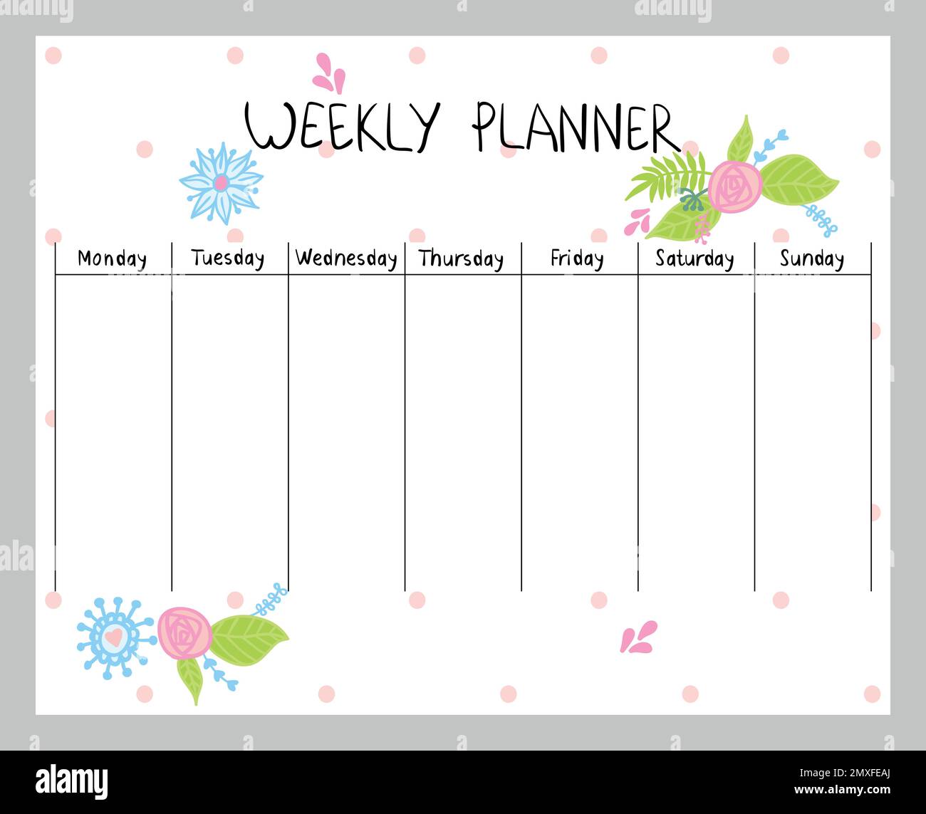 Floral weekly planner Stock Vector Image & Art - Alamy