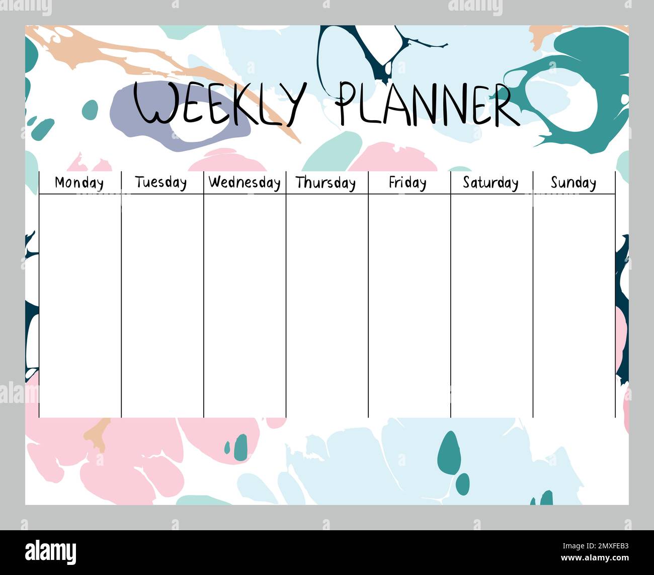 Abstract weekly planner Stock Vector Image & Art - Alamy