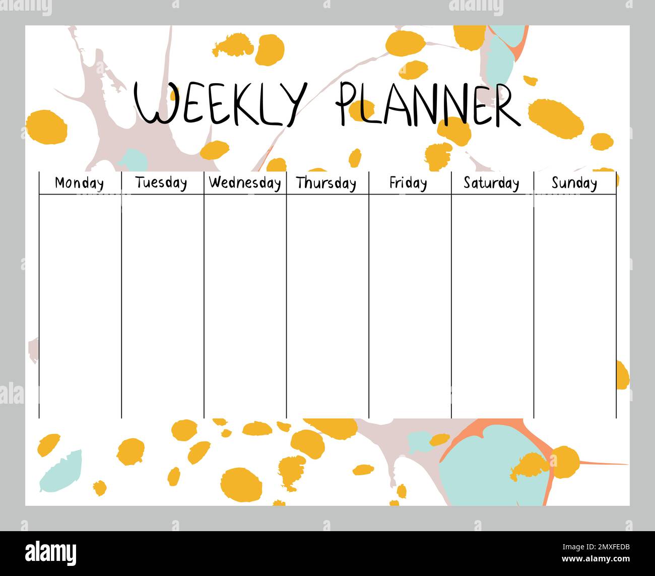 Abstract weekly planner Stock Vector Image & Art - Alamy
