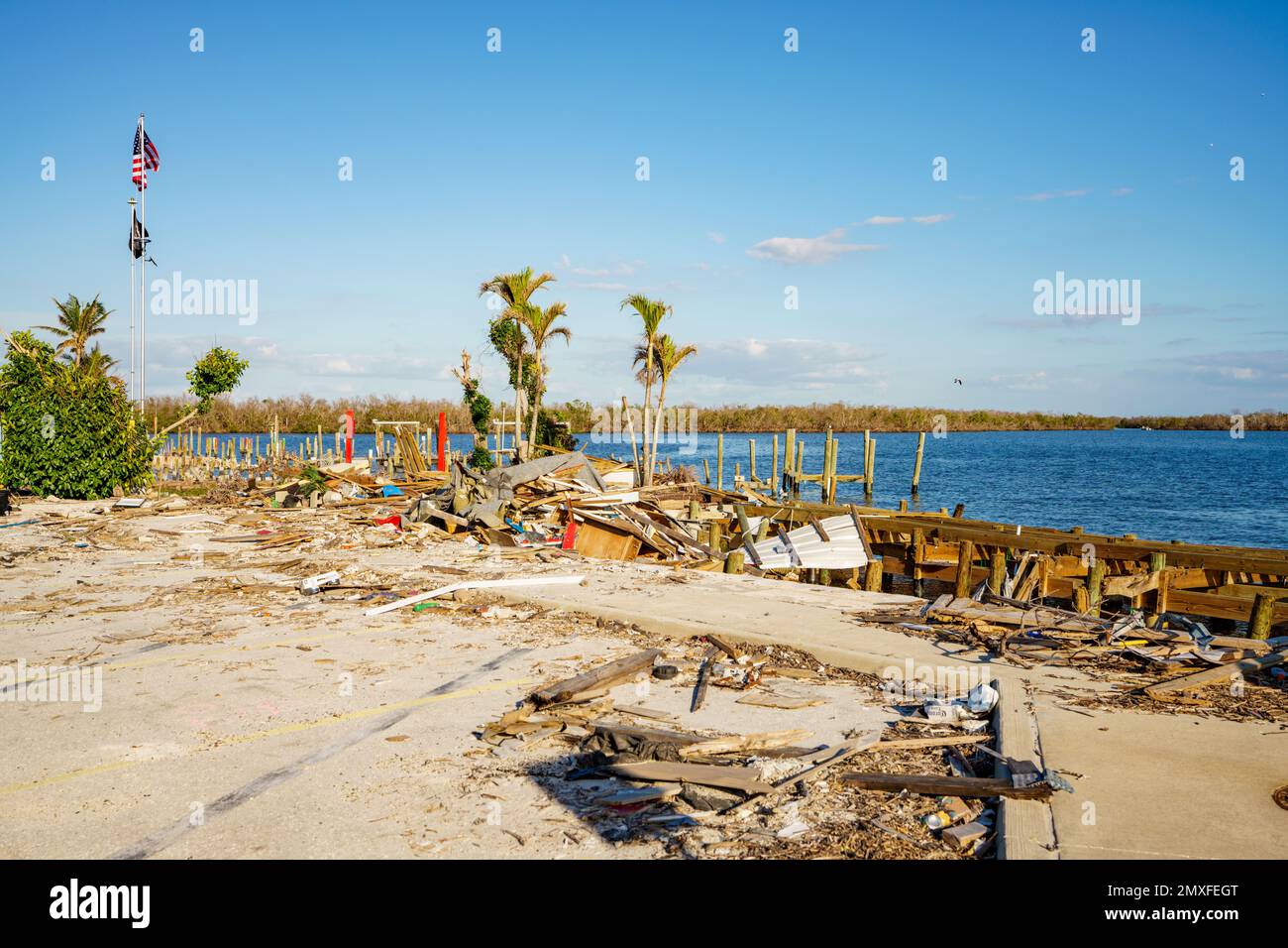 Matlacha, FL, USA - January 30, 2023: Photo of Matlacha aftermath ...