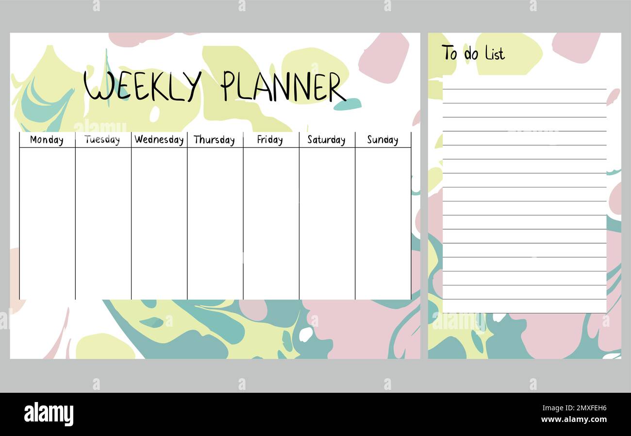 Abstract weekly planner Stock Vector Image & Art - Alamy