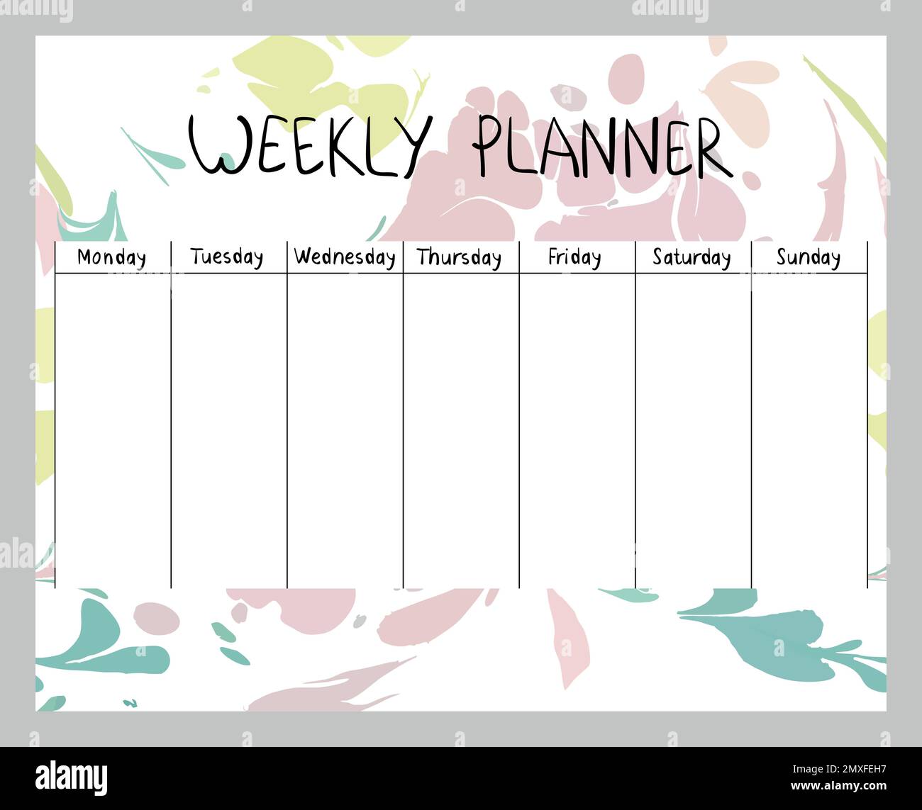 Abstract weekly planner Stock Vector Image & Art - Alamy