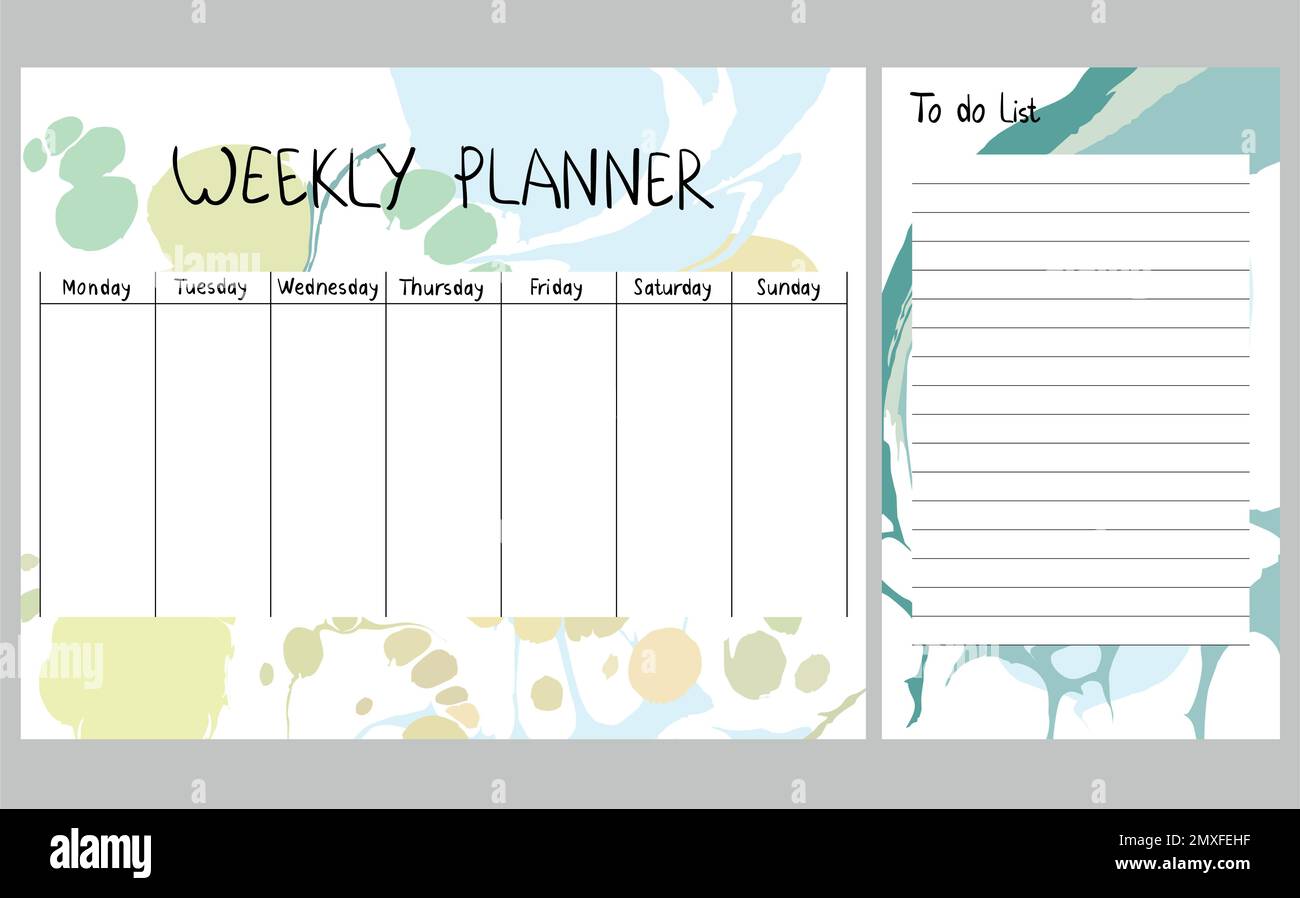 Abstract weekly planner Stock Vector Image & Art - Alamy