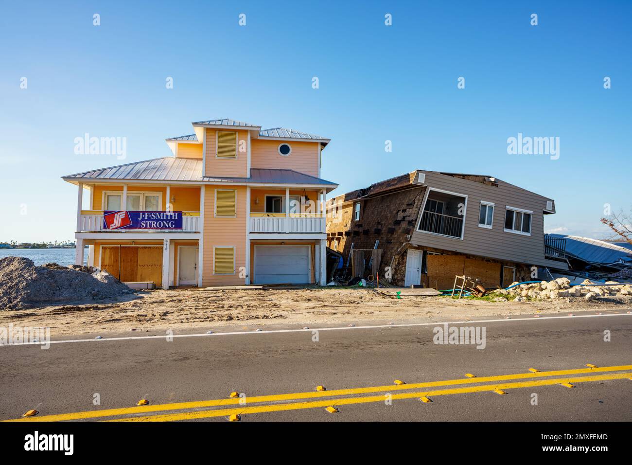 Matlacha, FL, USA - January 30, 2023: Photo of Matlacha aftermath ...