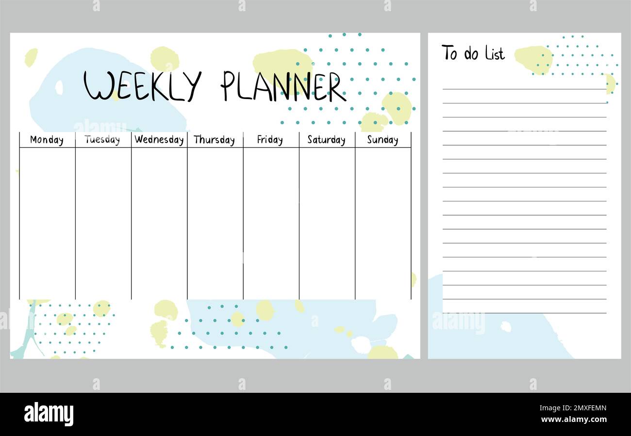 Abstract weekly planner Stock Vector Image & Art - Alamy