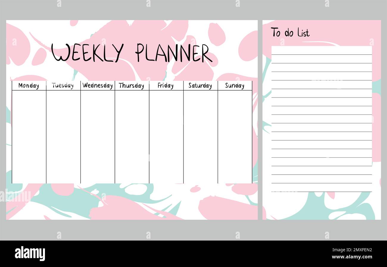 Abstract weekly planner Stock Vector Image & Art - Alamy