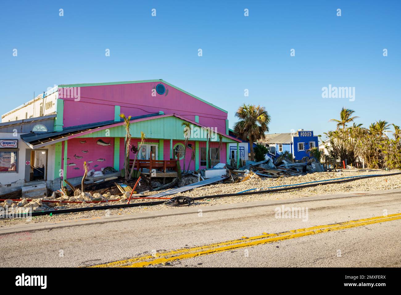 Matlacha, FL, USA - January 30, 2023: Photo of Matlacha aftermath ...