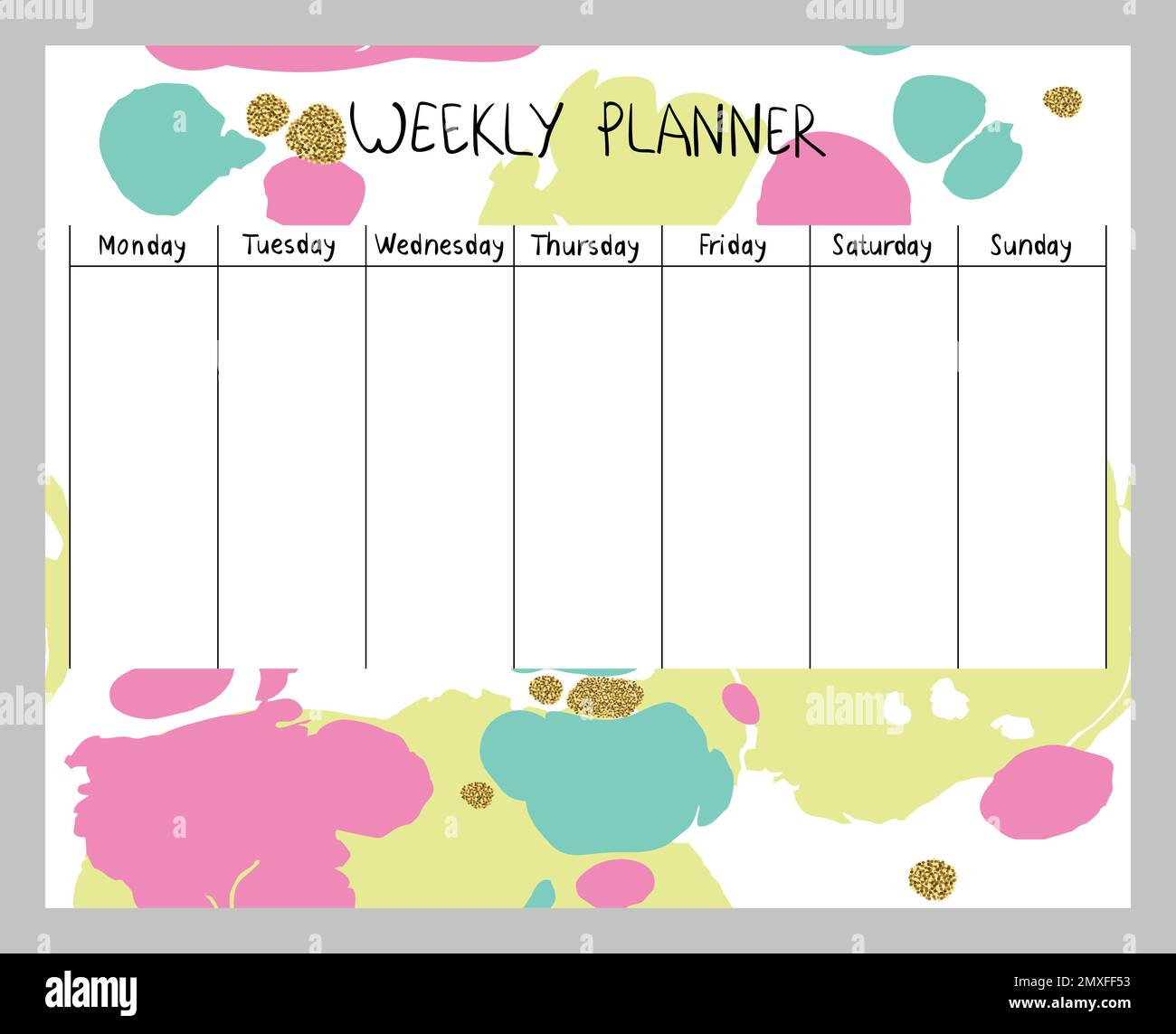 Abstract weekly planner Stock Vector Image & Art - Alamy