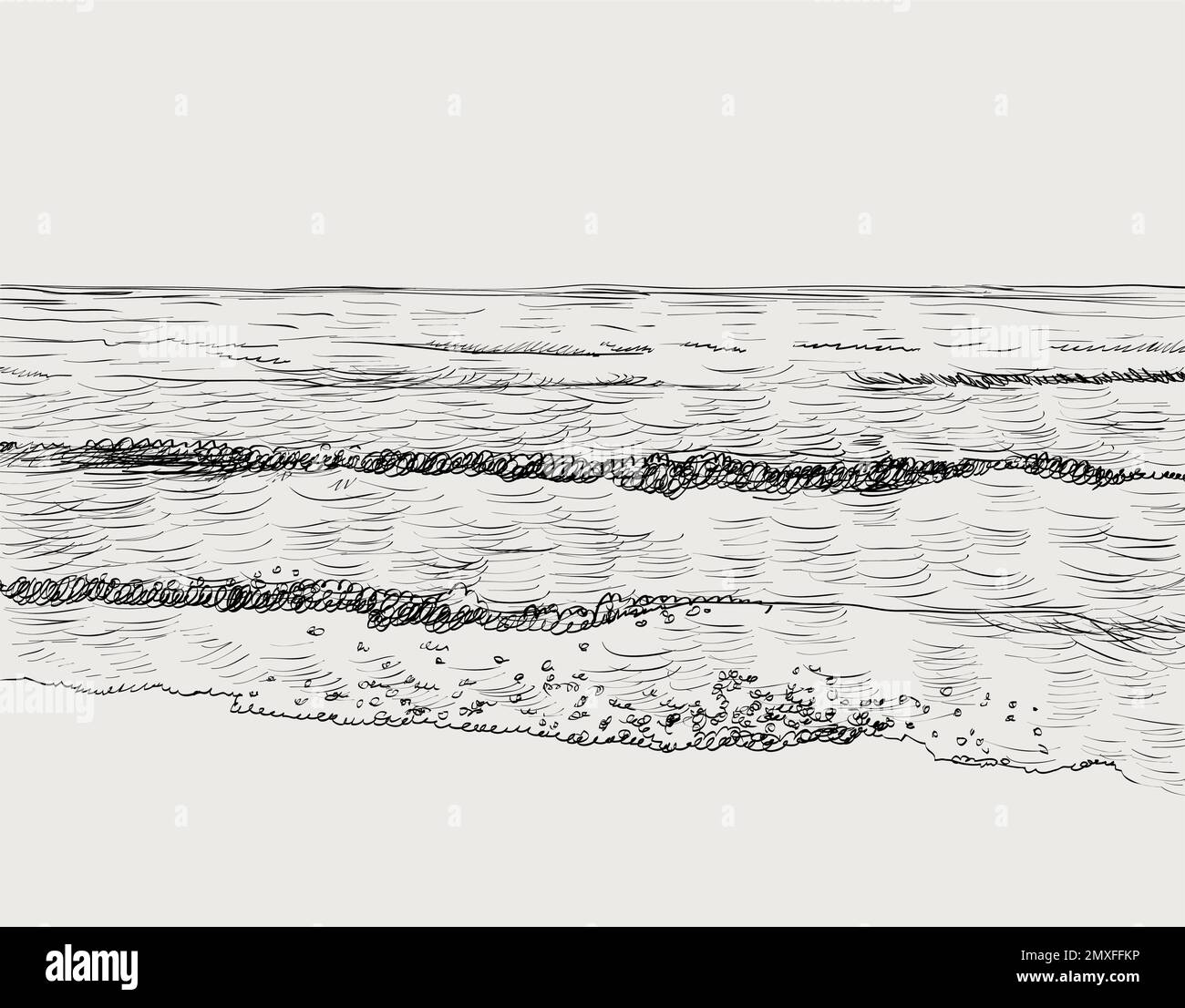 Summer seascape sketch Stock Vector Image & Art - Alamy