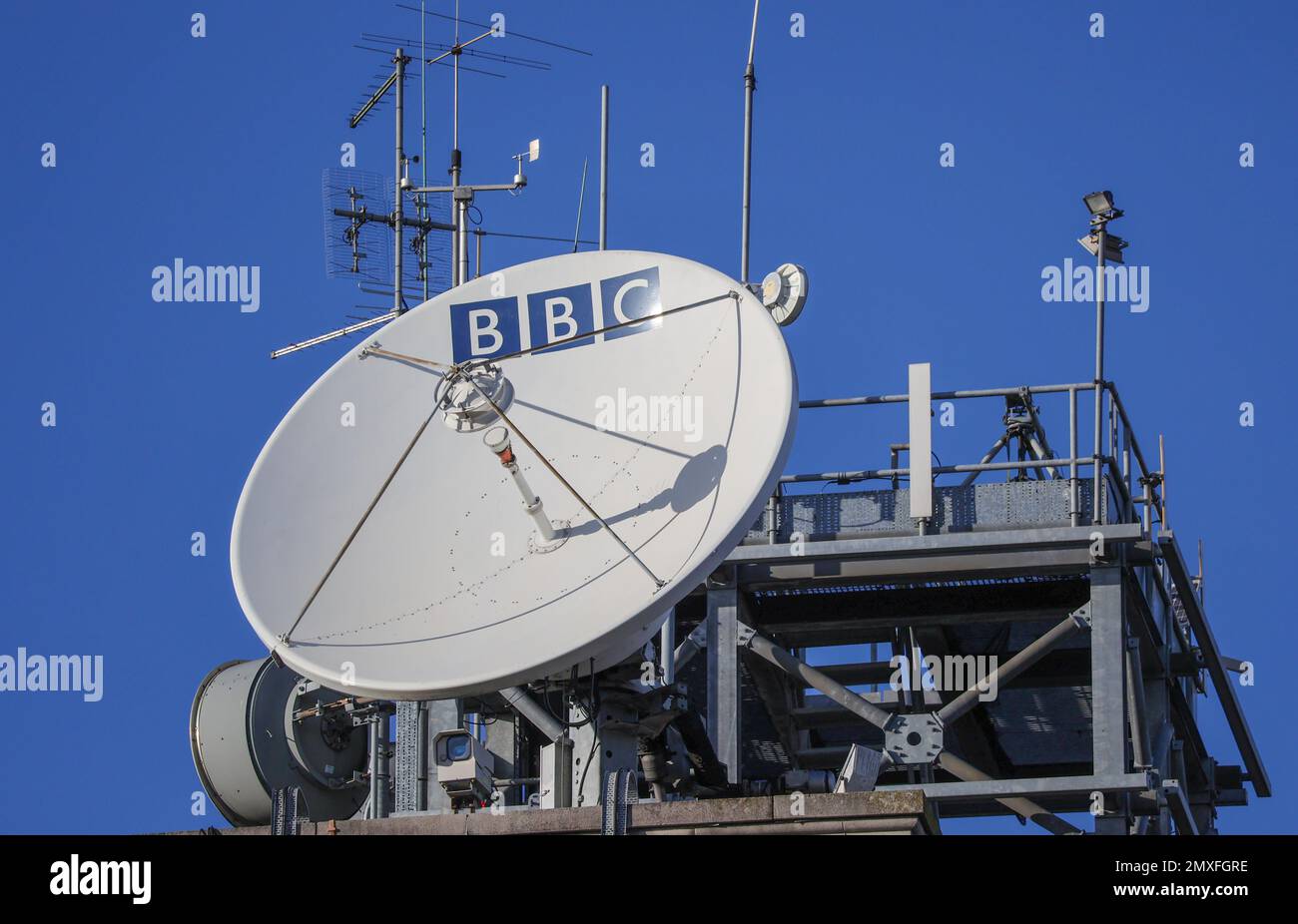 BBC Belfast modern rooftop telecommunications broadcasting equipment ...