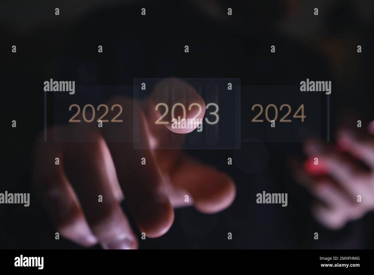 Touching on virtual screen loading bar for 2023 New Year, Start new ...