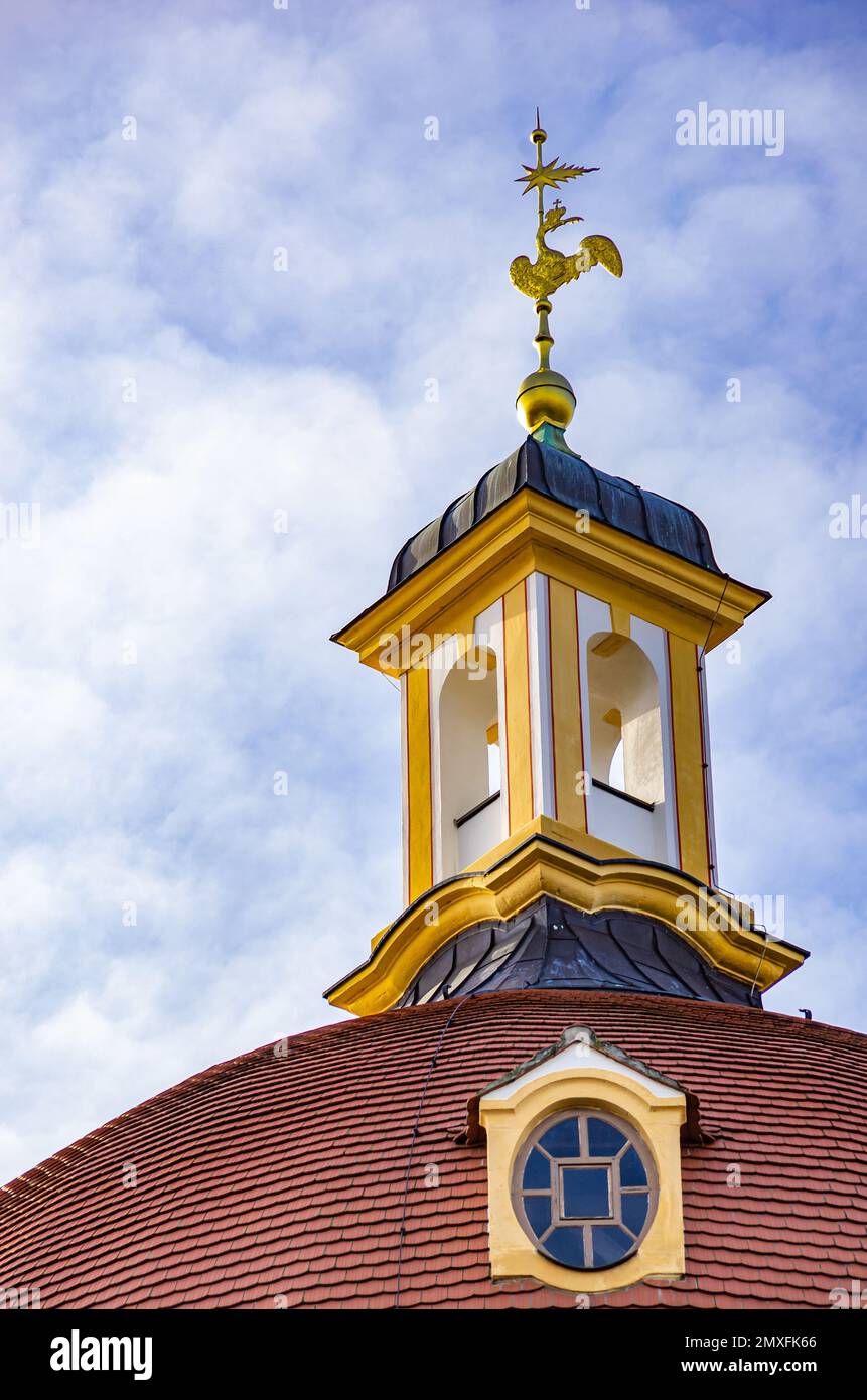 Top of a turret of Moritzburg Palace near Dresden, Saxony, Germany; for ...