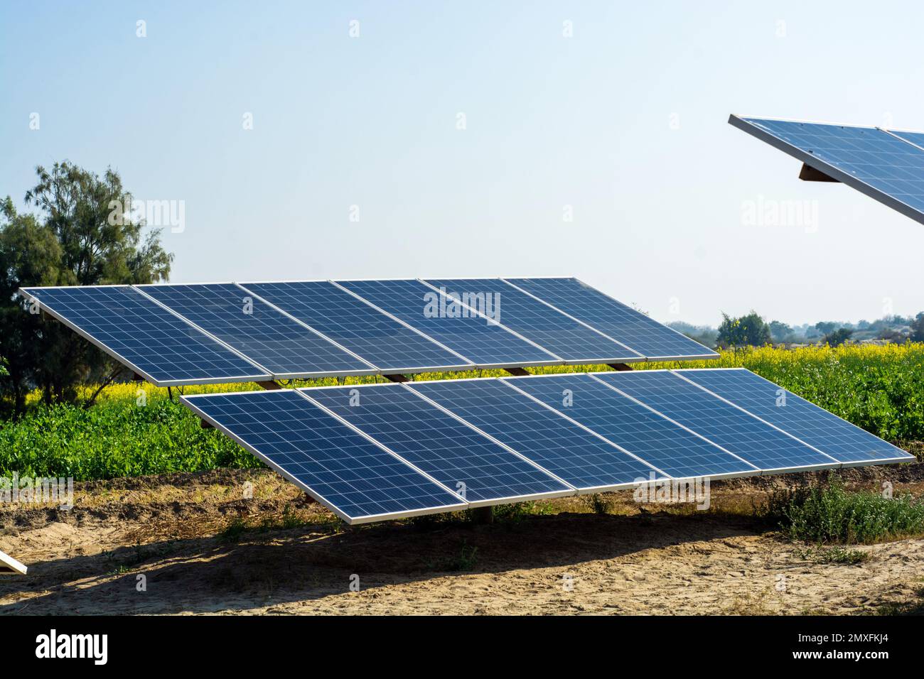 Solar powered irrigation system in the desert Stock Photo - Alamy