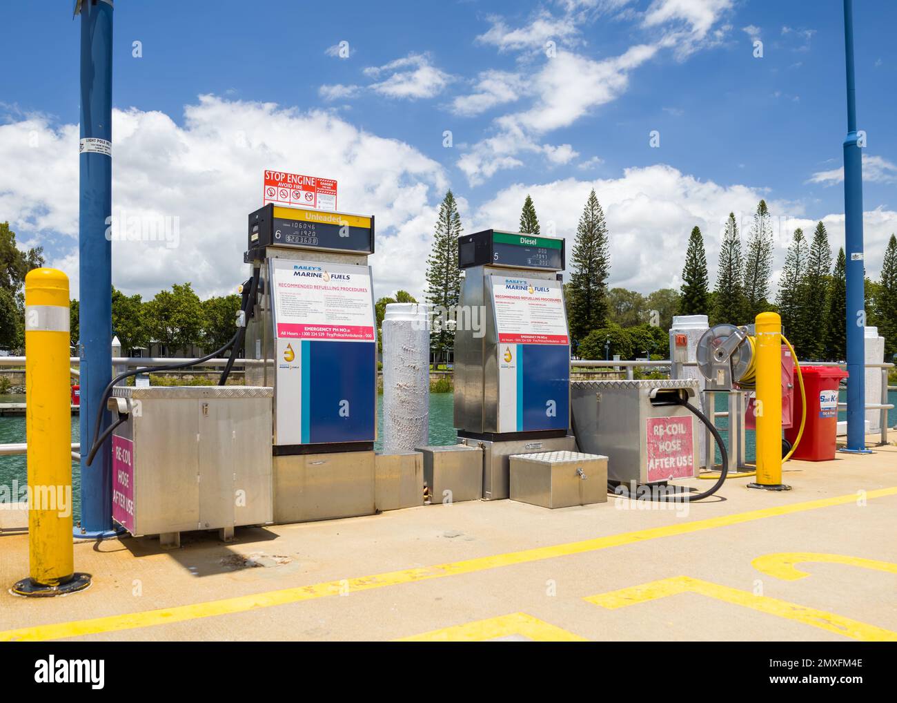 The Fuel pumps and a Fuelling dock in Gladstone Stock Photo - Alamy