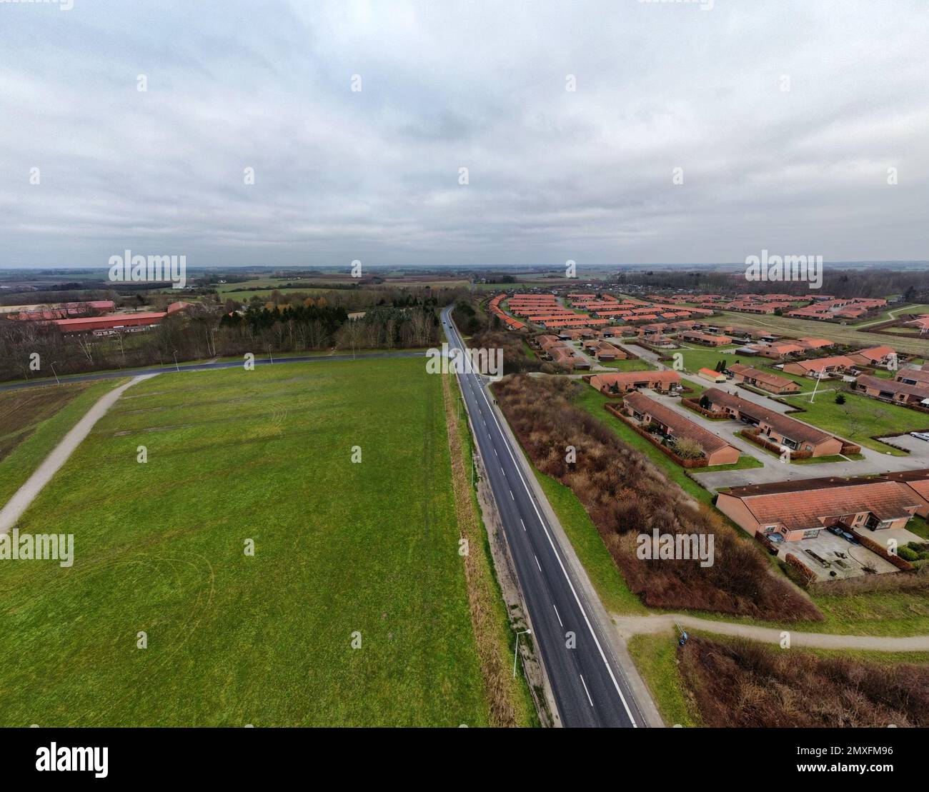 An aerial view of a highway in a countryside area Stock Photo - Alamy