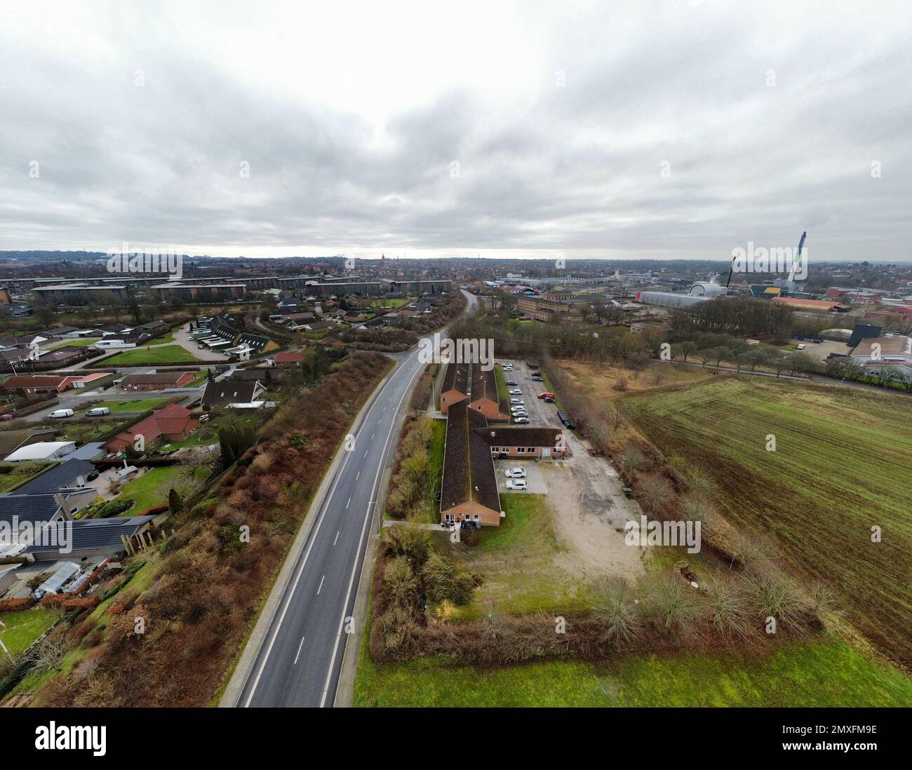 An aerial view of a highway in a countryside area Stock Photo - Alamy