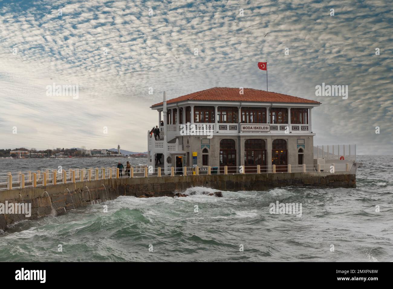 Moda pier and southwestern wind in Istanbul Province, Kadıköy District ...