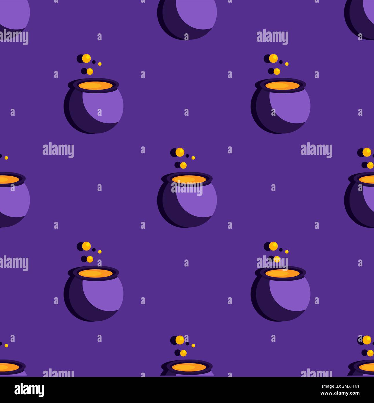 Halloween Festive Seamless Pattern.Endless Background.Cartoon Boiling Cauldron.All Saints Day ...