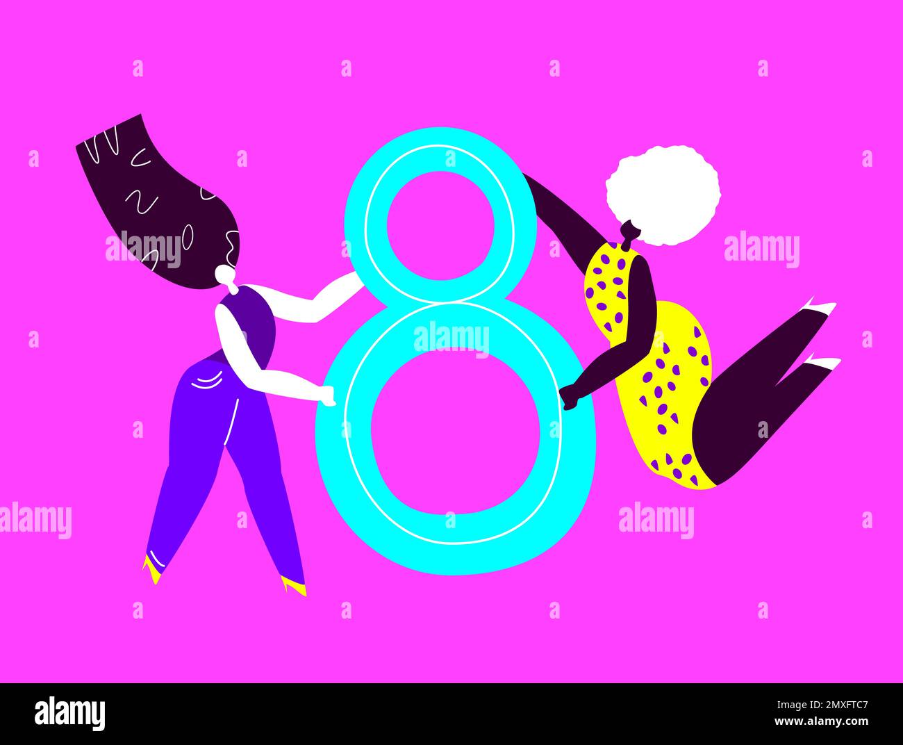 Happy International Woman Day Congratulation.African Different Strong ...