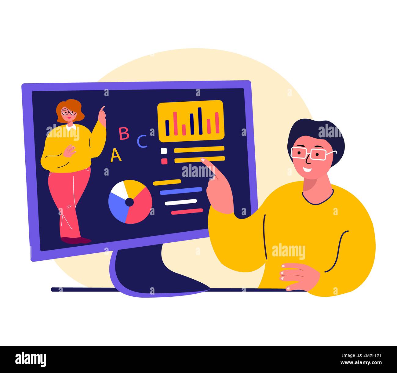 Teacher remote working Cut Out Stock Images & Pictures - Alamy