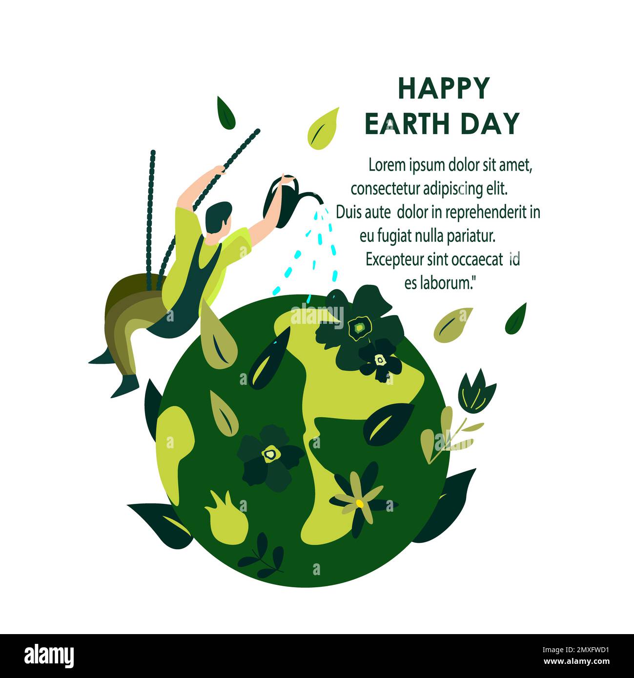 Earth Day Concept.Human Man Watering, Caring and Loving of Flowering ...