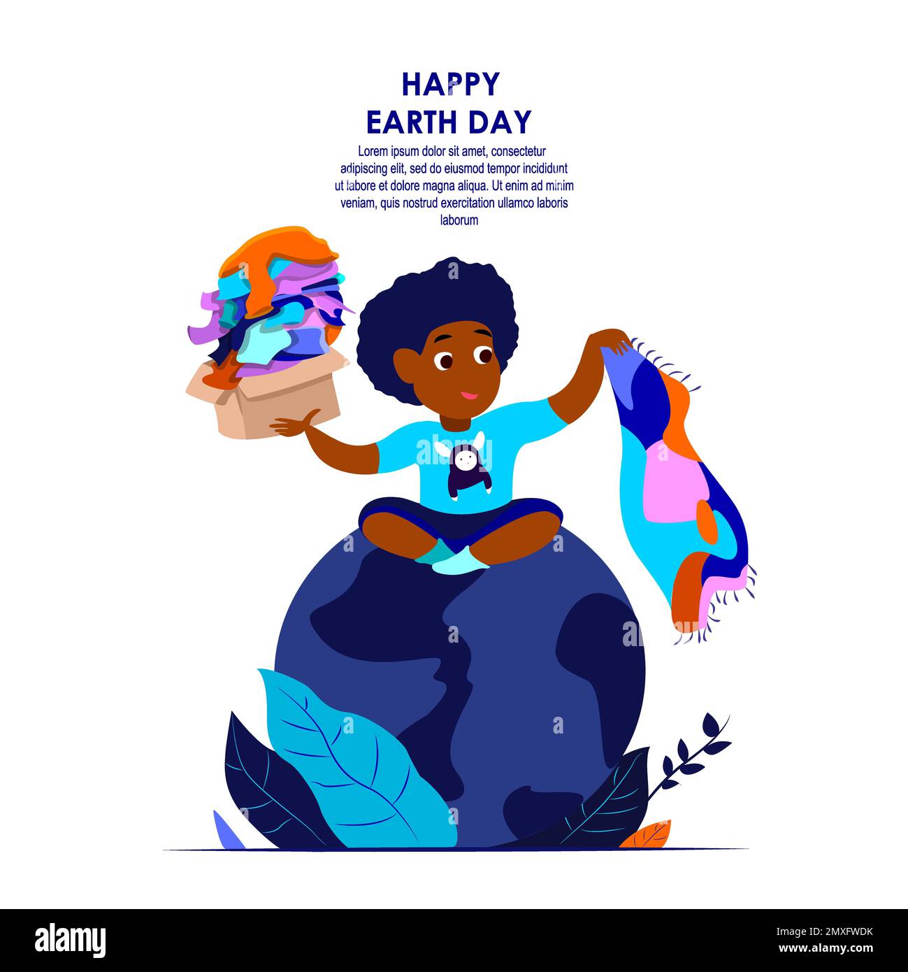 International Earth Day.African Child Hold Reused,Utilized Outworn ...