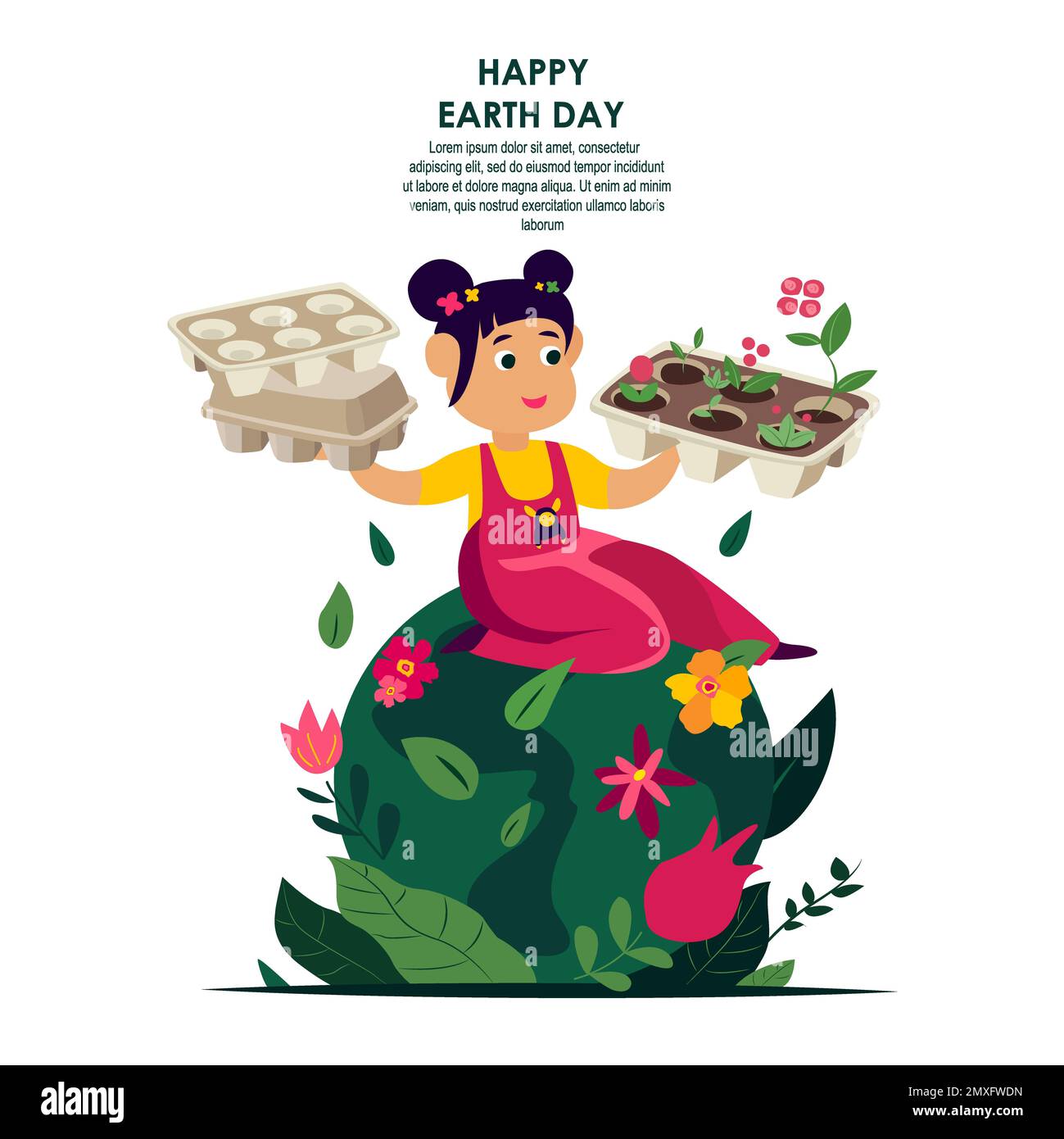 International Earth Day.Girl Child Upcycle Utilized Reused Egg Box ...