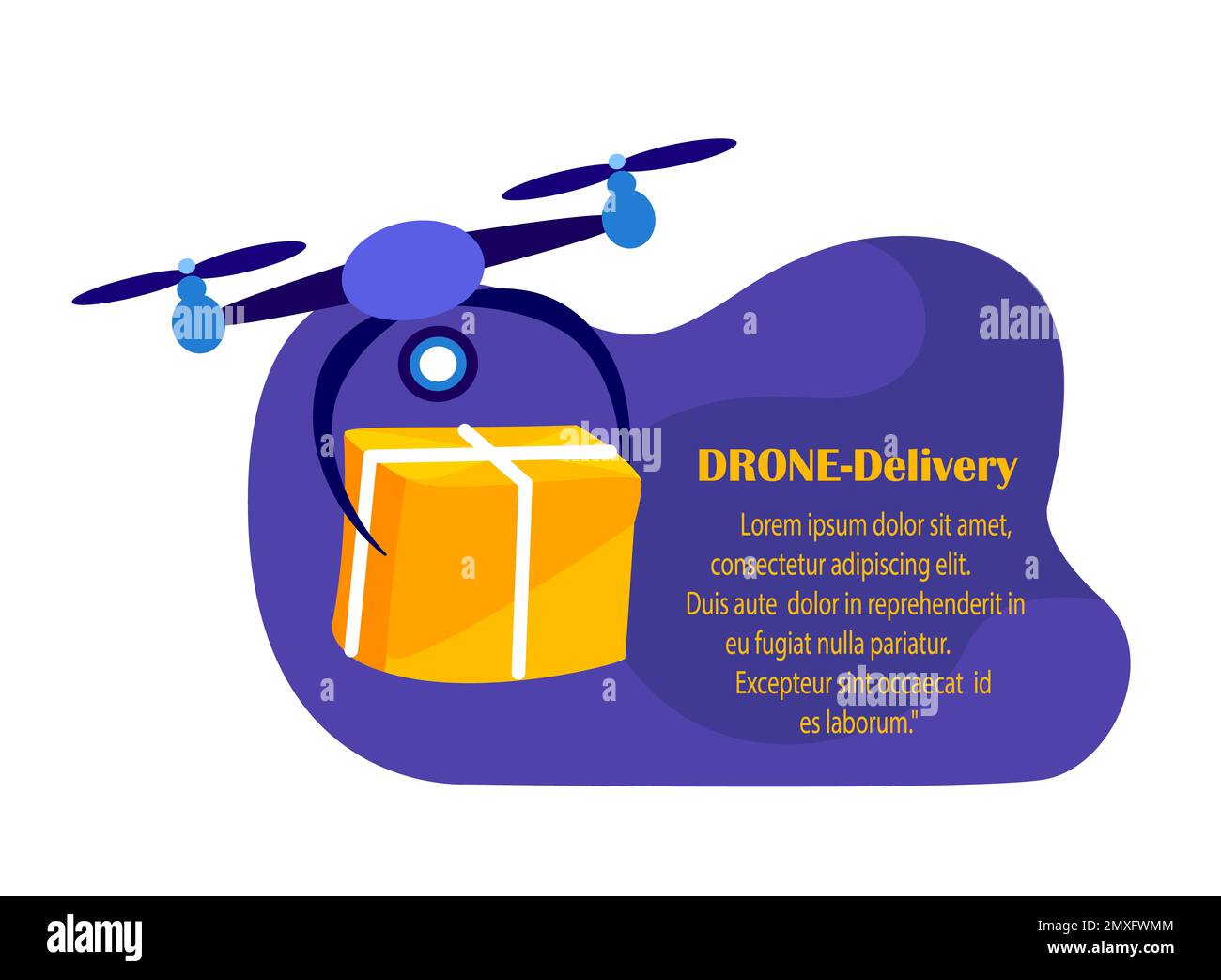 Drone Delivery Concept. Flying Robot.Sending Contactless Delivery ...